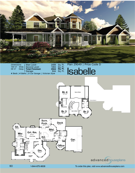 1.5 Story Victorian House Plan | Isabelle