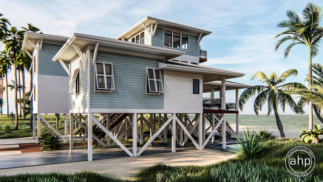 Coastal Living Narrow House Plan