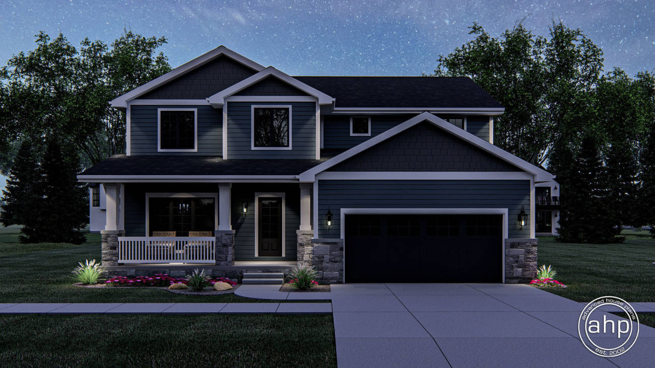 Original Craftsman 2 Story House Grays Harbor Two Story House Plan