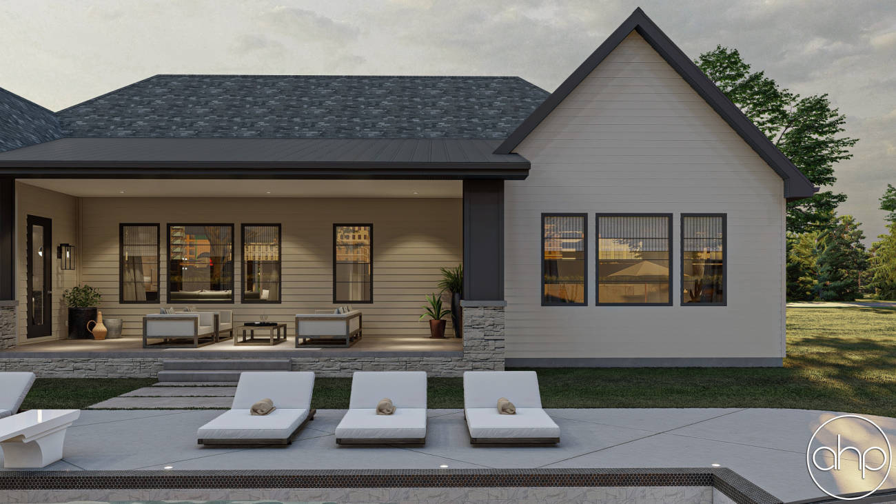 80s V Shaped Ranch House Plans 1 Story Modern Farmhouse Style Plan