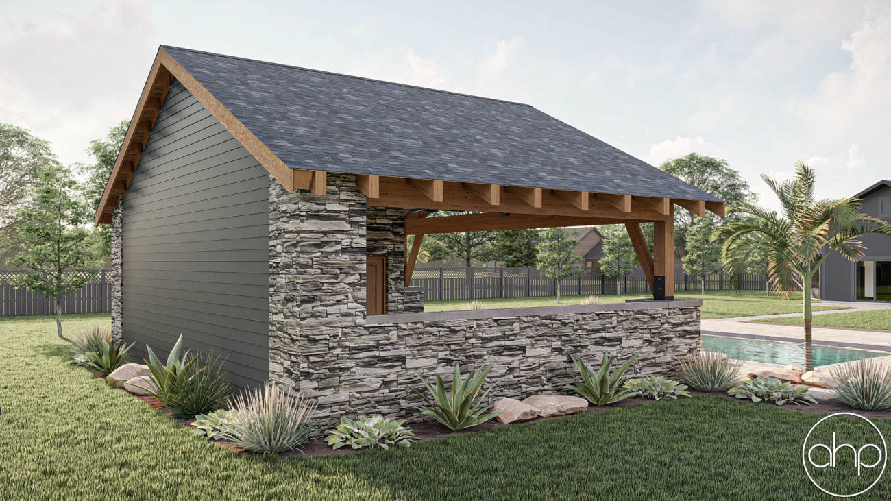 Rustic Pool House Structures