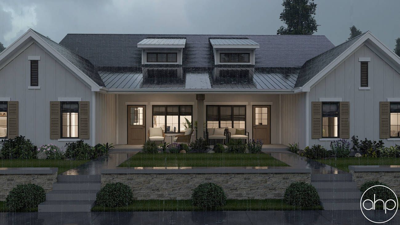 Country Style Duplex House Plans