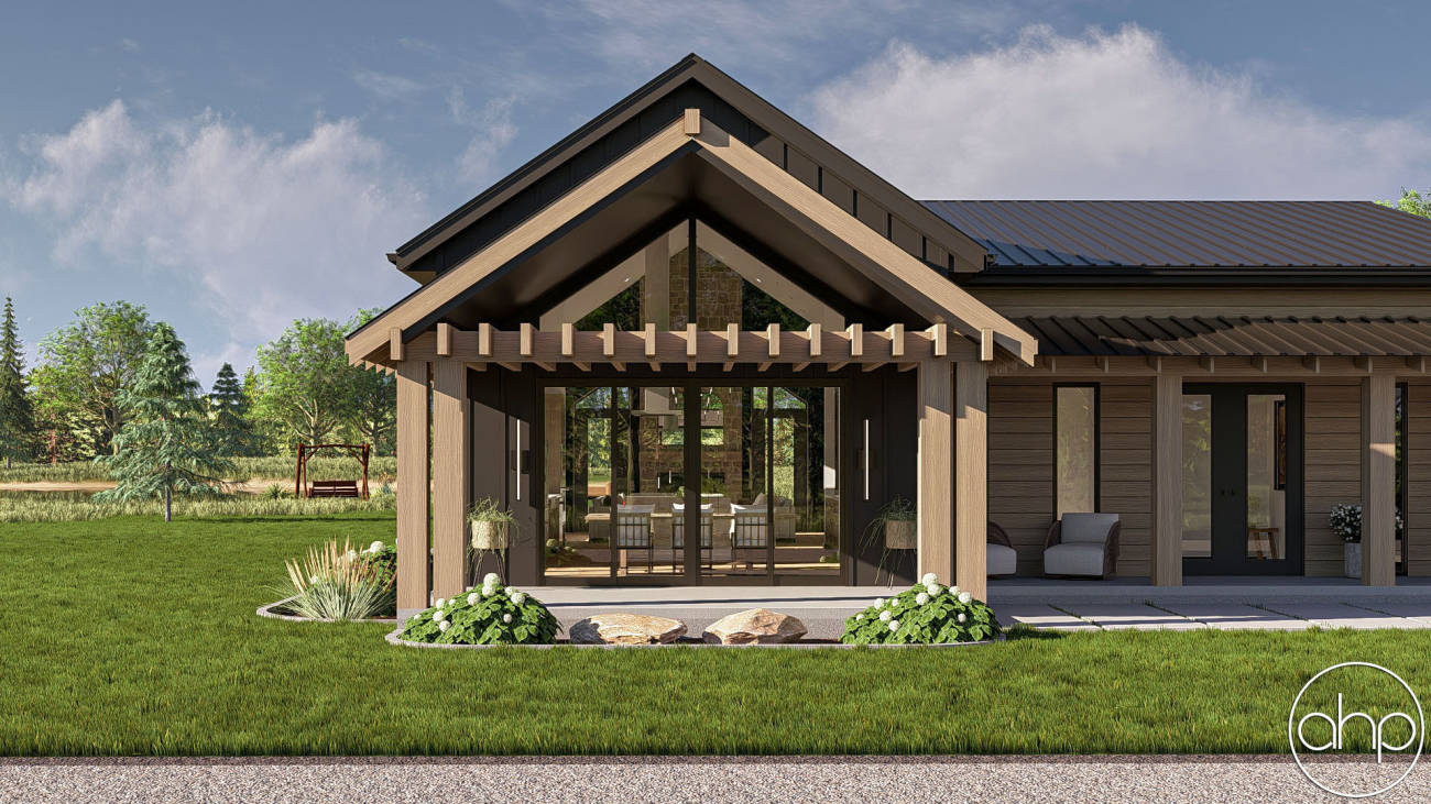 Rustic Ranch Homes Pergola Barndominium Plans | Barn House Plans